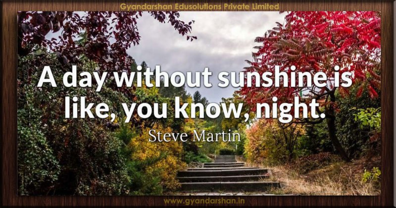 A day without sunshine is like, you know, night. Steve Martin - Online ...